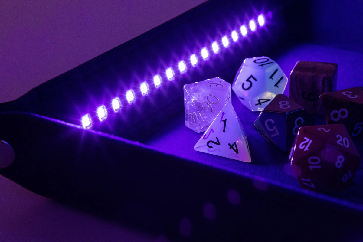 Dice Tower Gen Con 2025: Black Light Dice Tray – FanRoll Dice Rolling Mat