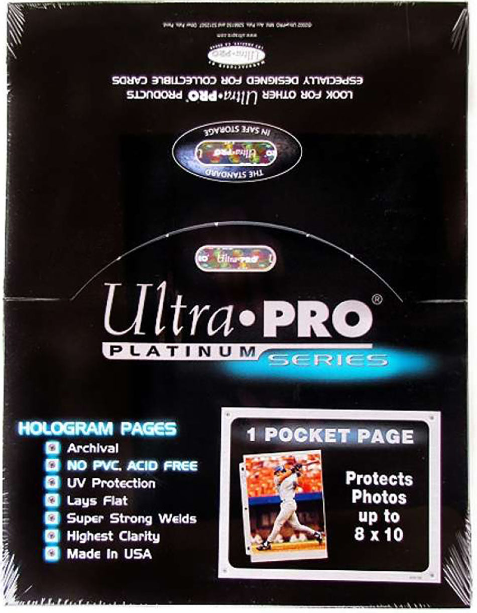 Ultra Pro Platinum Series 1-Pocket Pages 8"x10" (100 Count Box ...